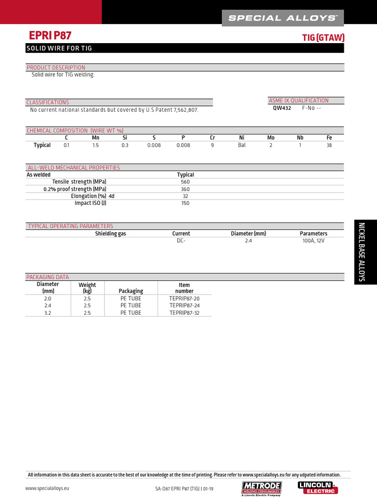 EPRI - p87 Tig Eng | PDF | Building Materials | Applied And Interdisciplinary Physics