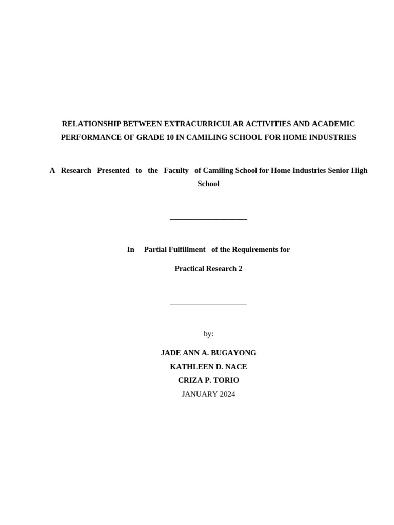 Relationship Between Extracurricular Activities and Academic ...