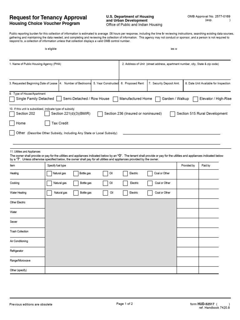 tenancy-request-approval | PDF | Section 8 (Housing)