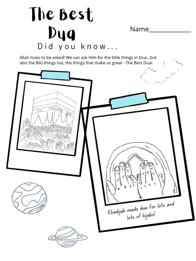 The Best Dua colour-in worksheets | PDF