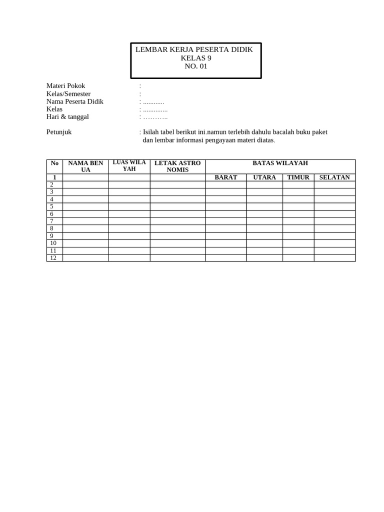LKPD Ips Kelas 9 | PDF