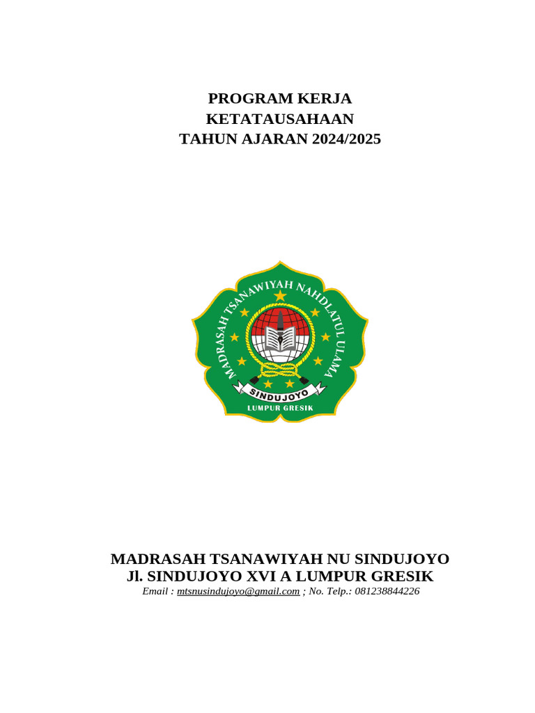 Program Kerja TU 2024-2025 | PDF