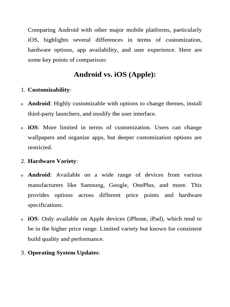 L6 Android Vs IOS | PDF | Android (Operating System) | Ios