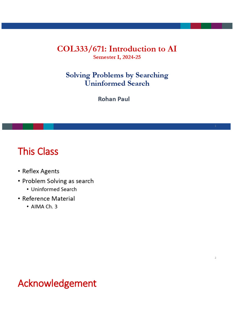 L03 Problem Solving As Search Uninformed | PDF | Algorithms | Algorithms And Data Structures