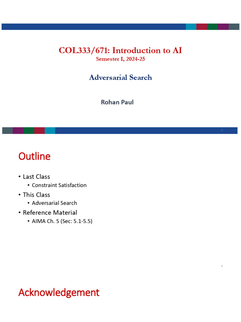 L06 Adversarial Search | PDF | Game Theory | Mathematical Economics