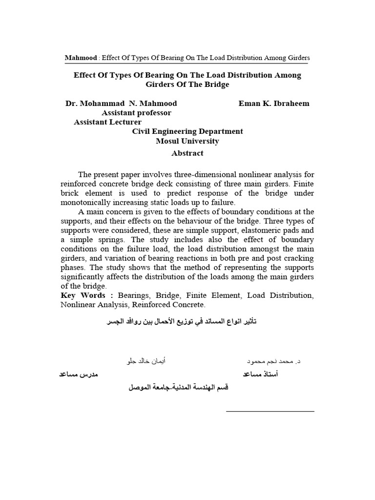 Bridge Bearing Types & Load Distribution | PDF | Young's Modulus ...