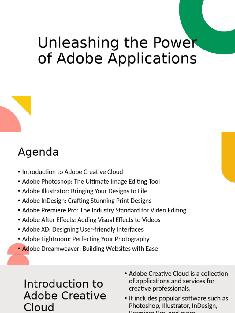 Idenfity The Adode Applications With Pictures and Their Uses | PDF ...