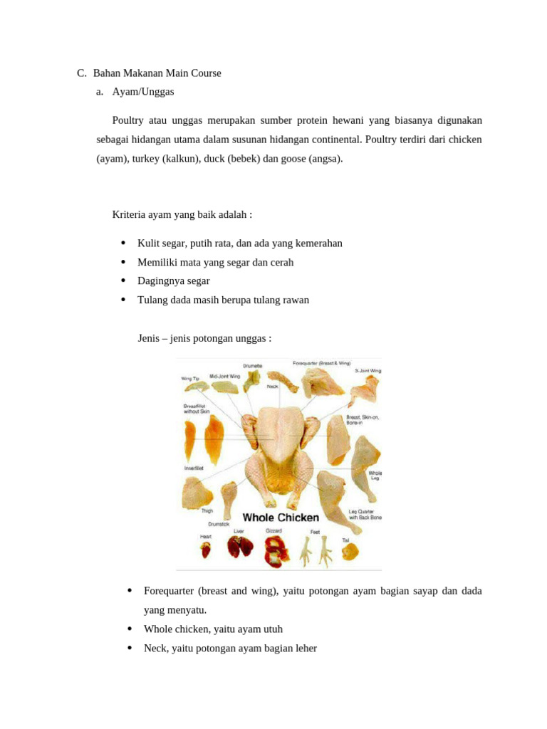 Bahan Makanan Main Course | PDF