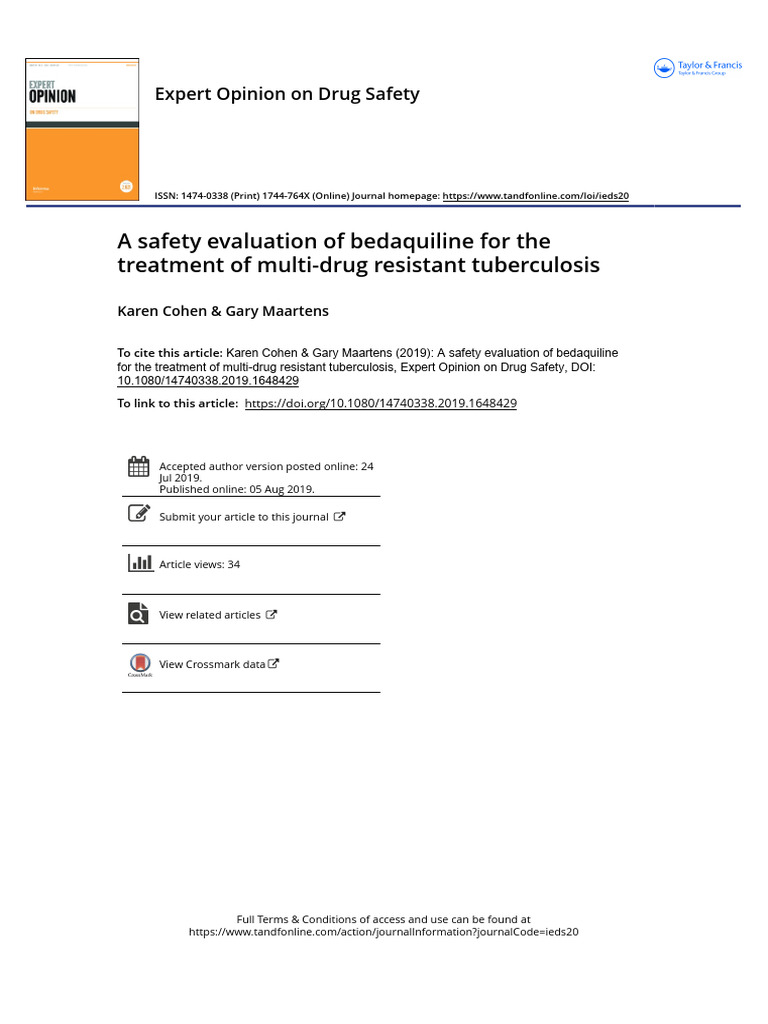 COHEN-MAARTENS-A safety evaluation of bedaquiline for the treatment of multi-drug resistant ...