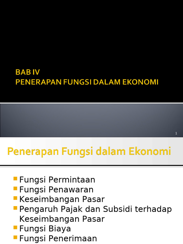 Kul 4 Penerapan Fungsi (D, S, Equilibrium) | PDF