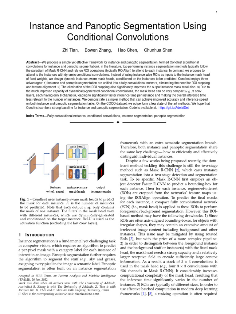 Instance and Panoptic Seg Using Conditional Convolutions | PDF | Image Segmentation | Artificial ...