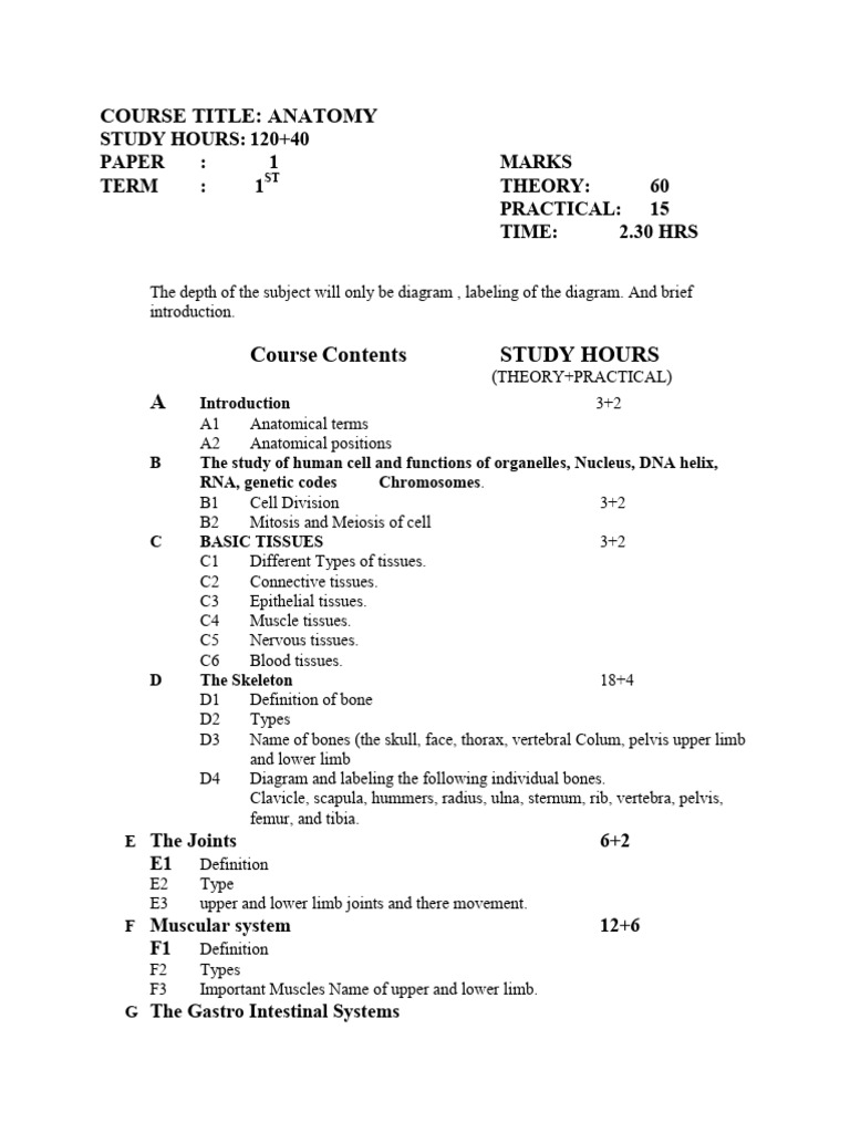 Anatomy and Biochemistry Course Overview | PDF | Nutrients | Digestion