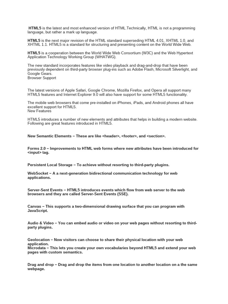 HTML 5 Ka dumps | PDF | Html5 | World Wide Web