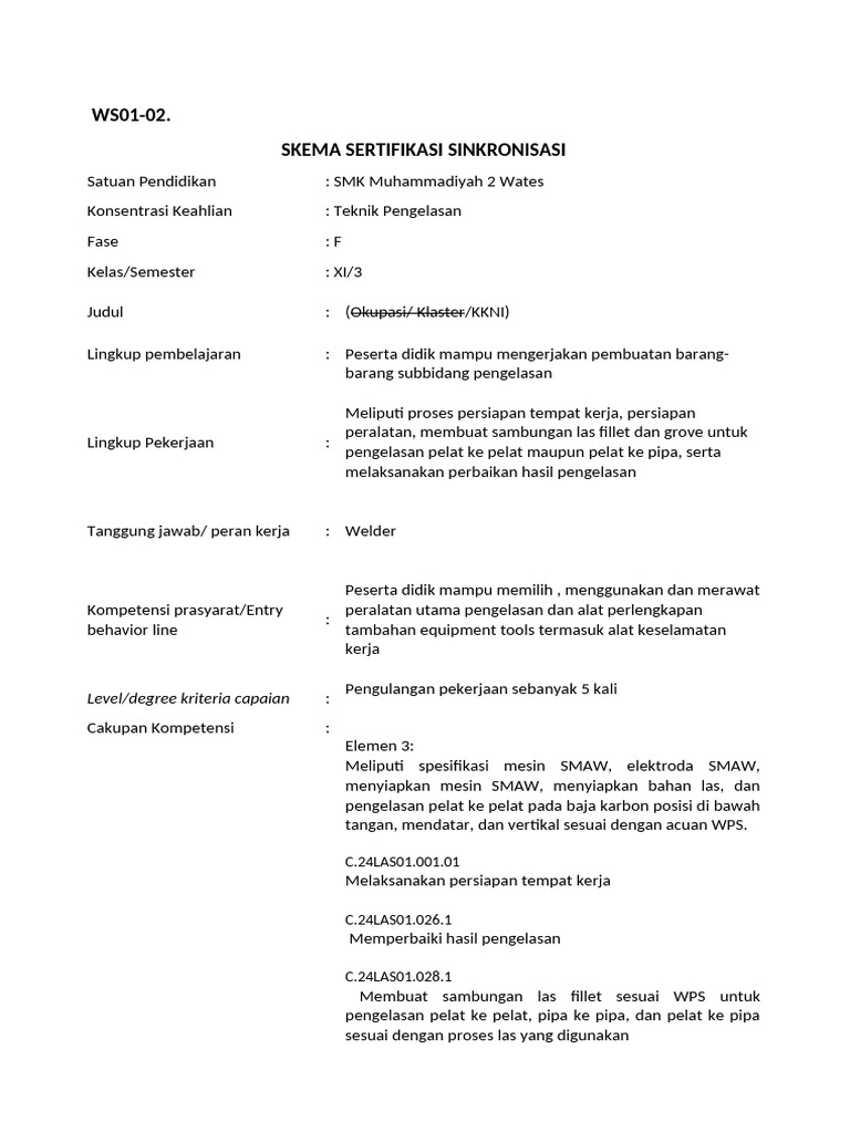 WS01-02 Skema Sertifikasi Sinkronisasi OK | PDF