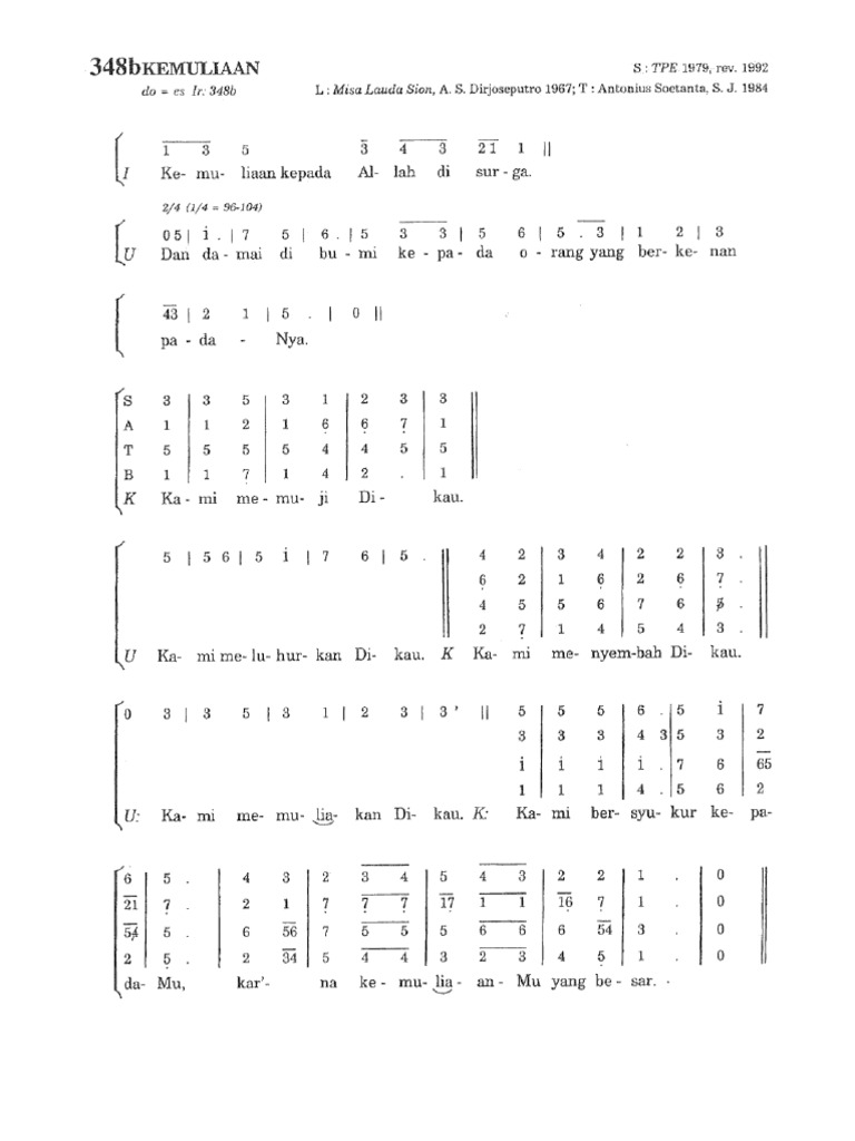 Teks Lagu Kemuliaan Misa Laudasion | PDF