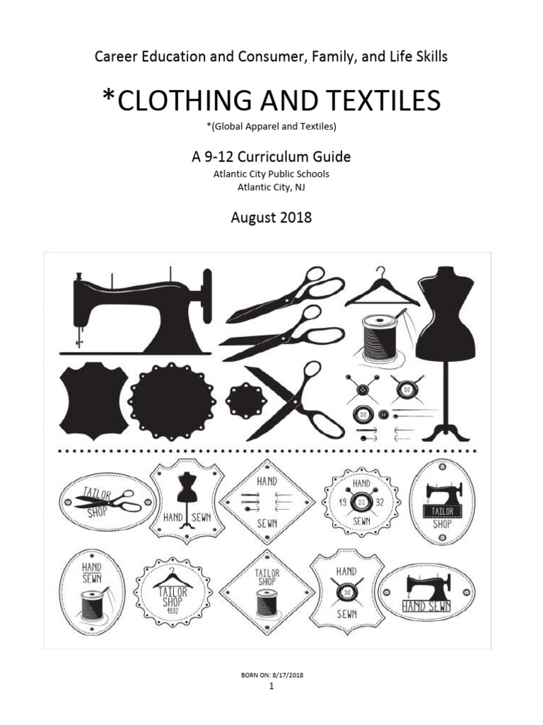 ACHS - CTE CURRICULUM-Apparel and Textiles | PDF | Textiles | Clothing