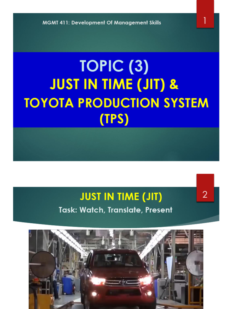 TOPIC3__JIT | PDF | Lean Manufacturing | Business Economics