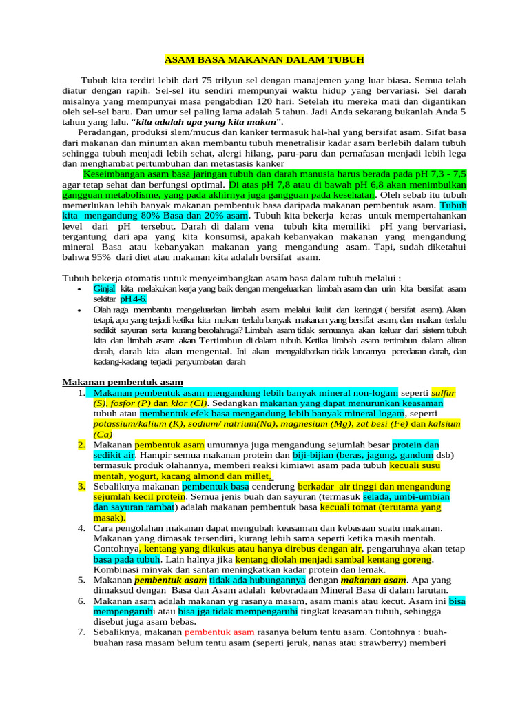 Makanan Pembentuk Basa untuk Kesehatan | PDF | Gaya Hidup