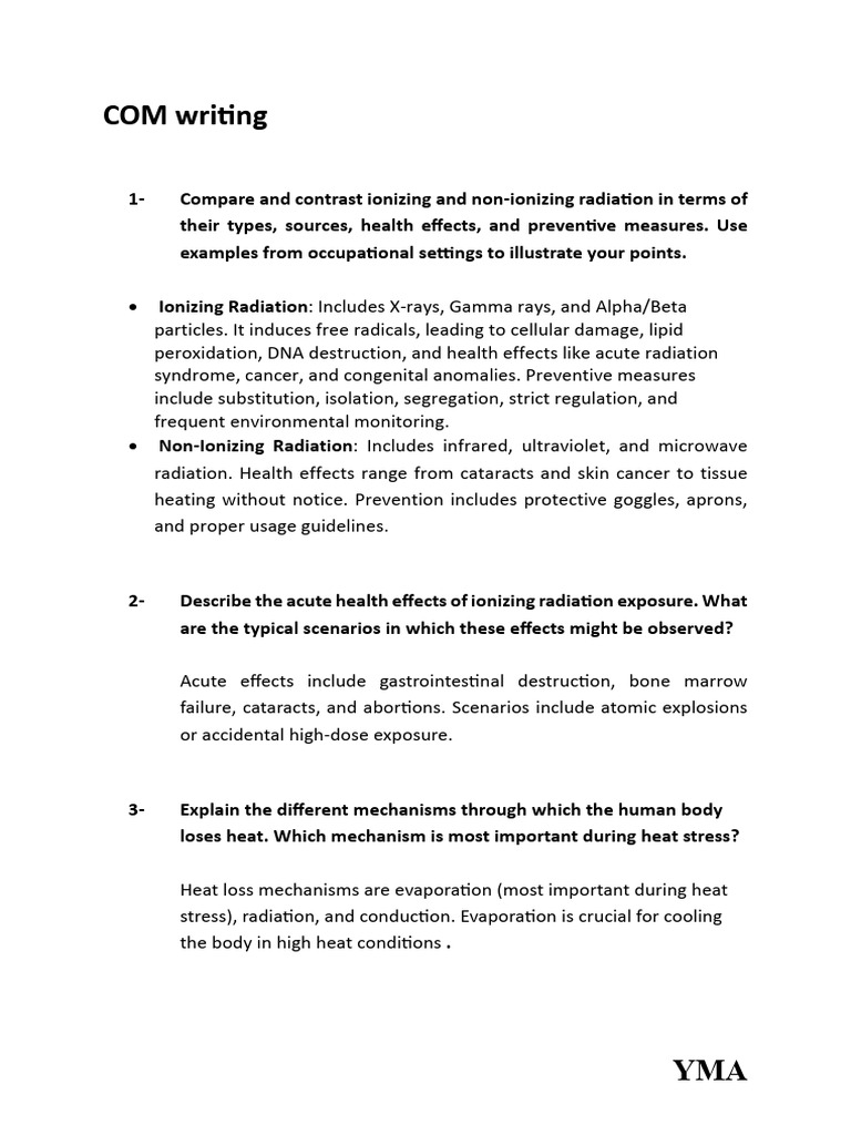 COM Writing | PDF | Radiation | Ionizing Radiation