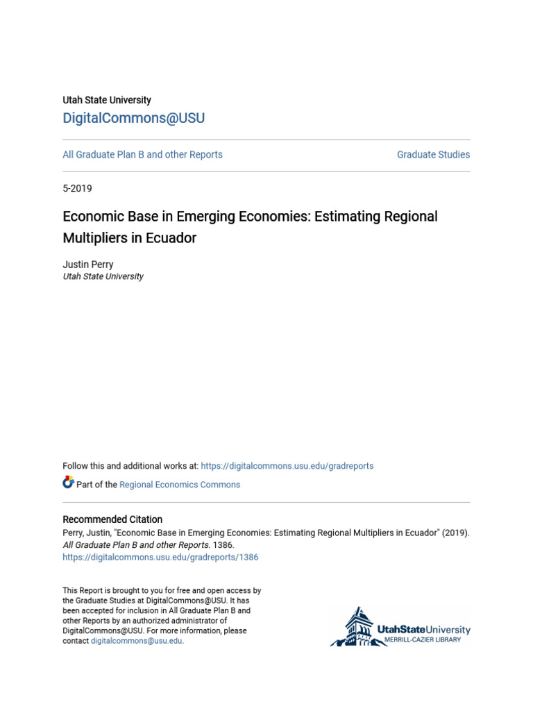 Economic Base in Emerging Economies - Estimating Regional ...