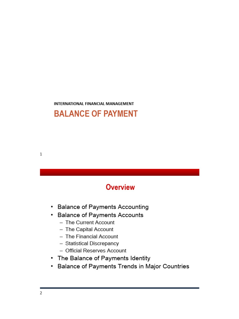 2 - Balance of Payment | PDF | Balance Of Payments | Capital Account