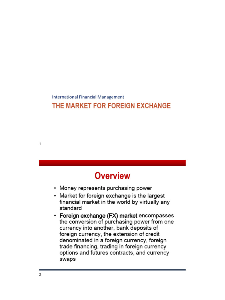 3 - The Market For Foreign Exchange | PDF | Foreign Exchange Market | Exchange Traded Fund