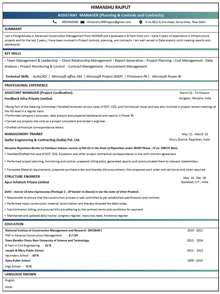 Resume_Himanshu Rajput | PDF | Business