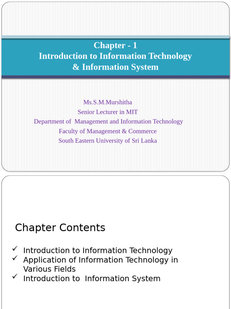 Introduction To Information Technology and Information System | PDF ...
