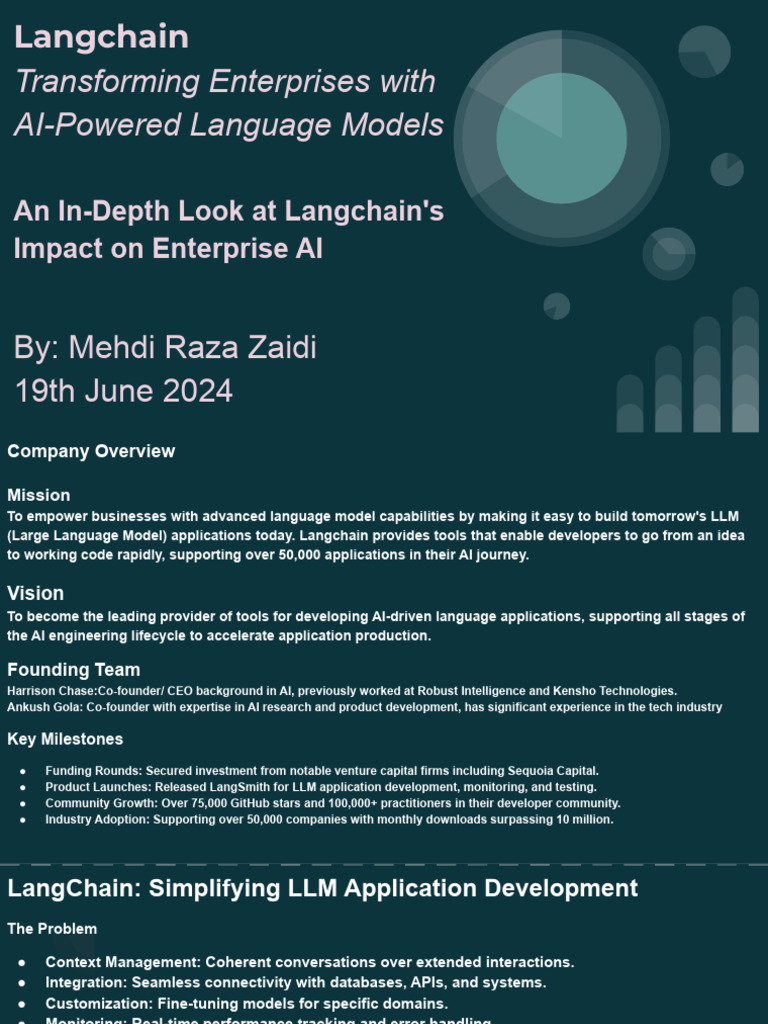 Case Study Start Up Langchain | PDF | Artificial Intelligence | Intelligence (AI) & Semantics