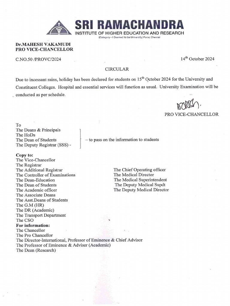 C.no 50 - Leave Circular | PDF