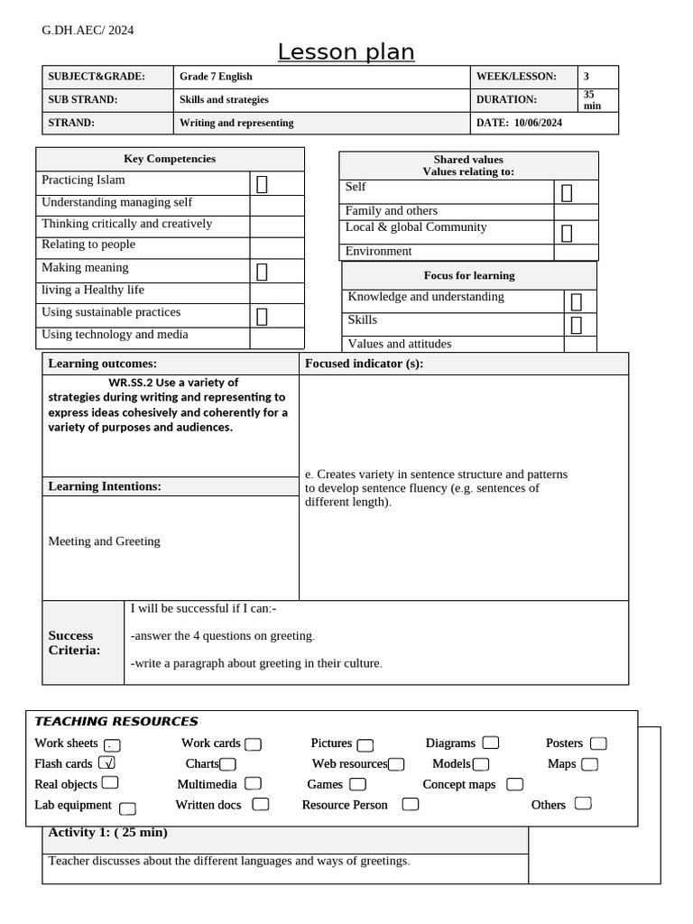 day 2 writing | PDF | Teachers | Learning
