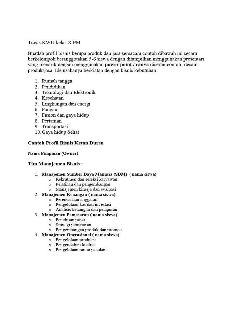 Contoh Tugas KWU | PDF