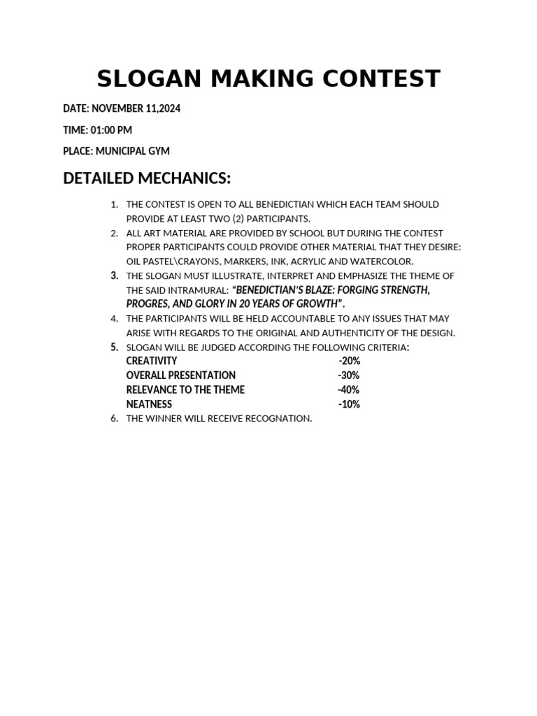 Slogan Making Contest | PDF | Home & Garden