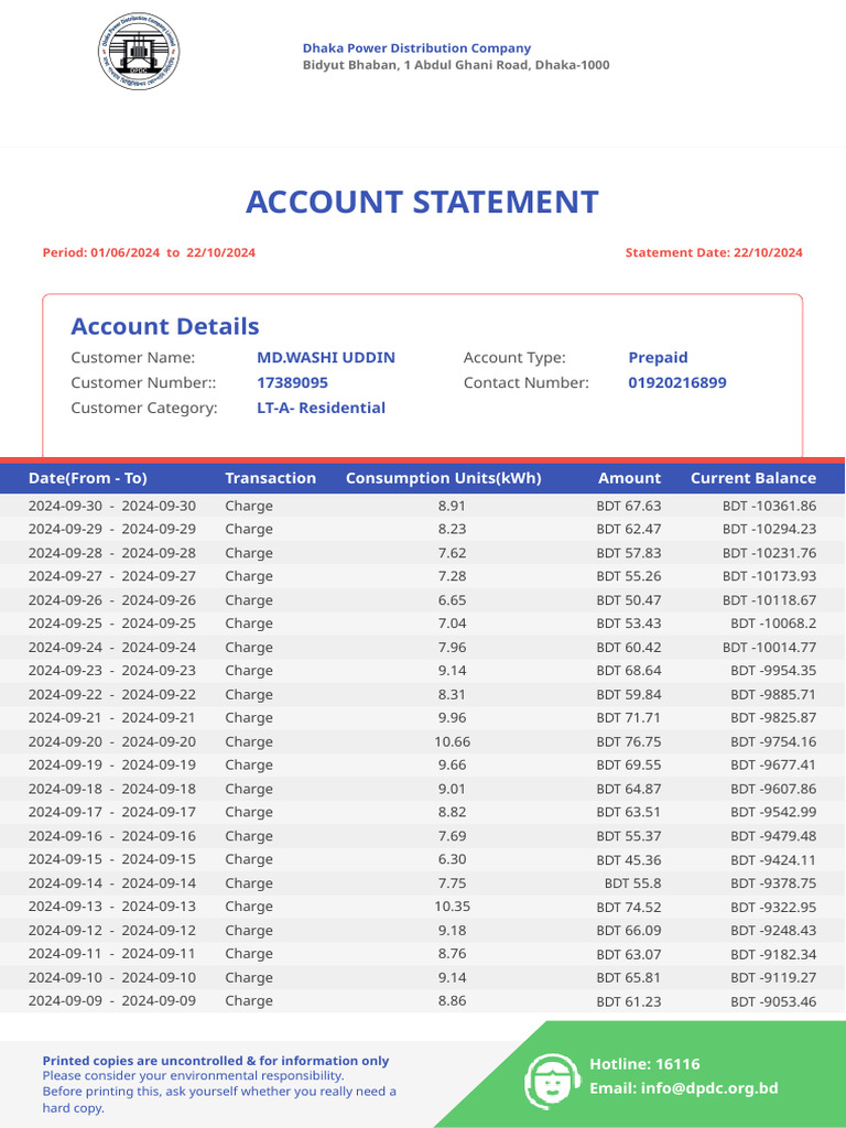 Prepaid Account Statement Overview | PDF | Financial Services