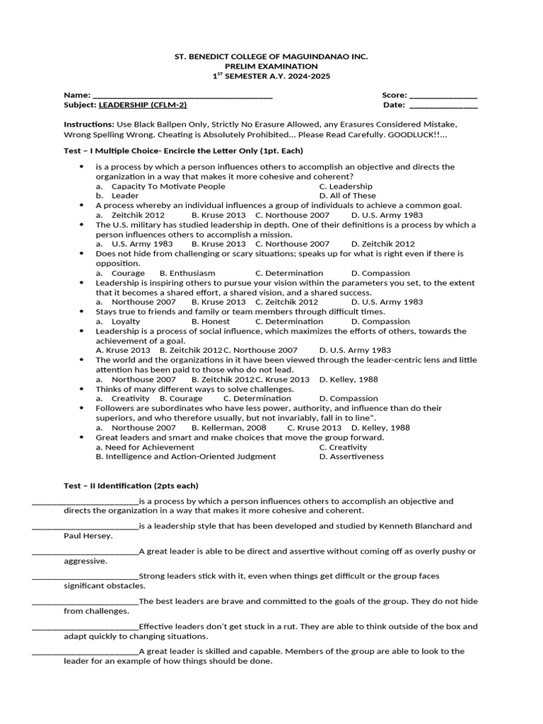 Leadership - (CFLM-2) A. - FINAL | PDF | Leadership | Creativity