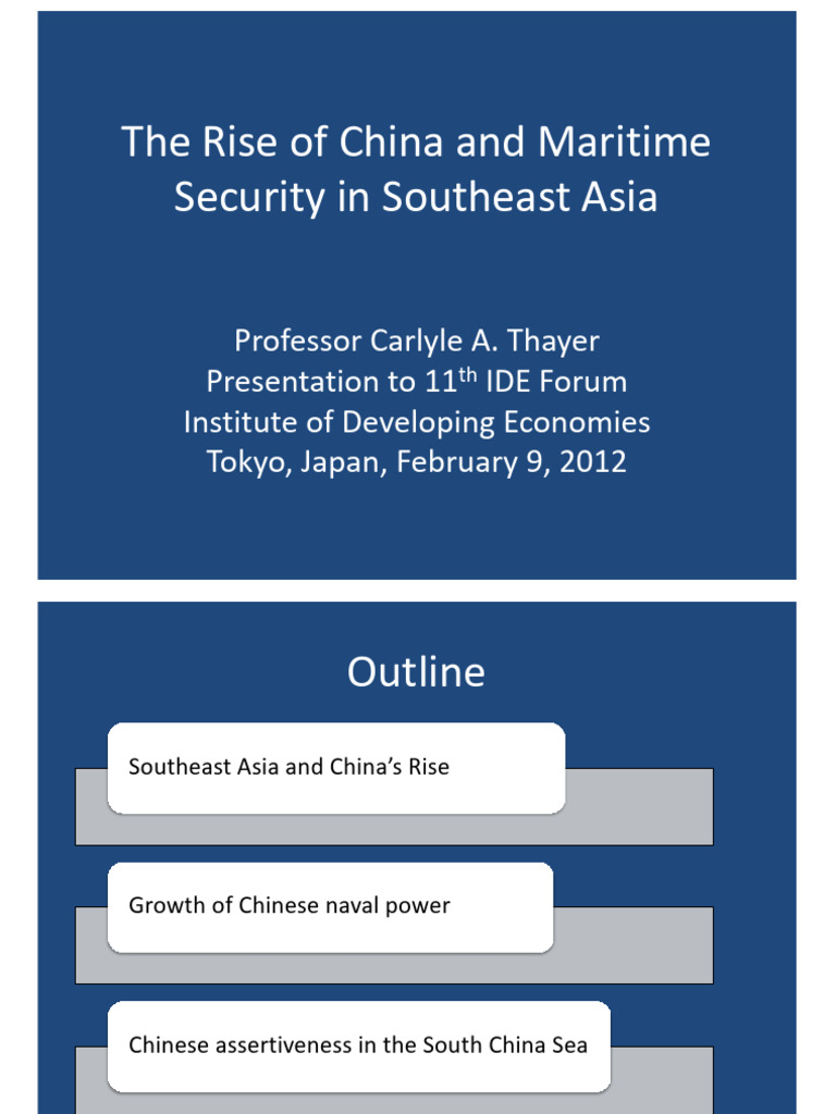 Thayer The Rise of China and Maritime Security in South East Asia | PDF ...
