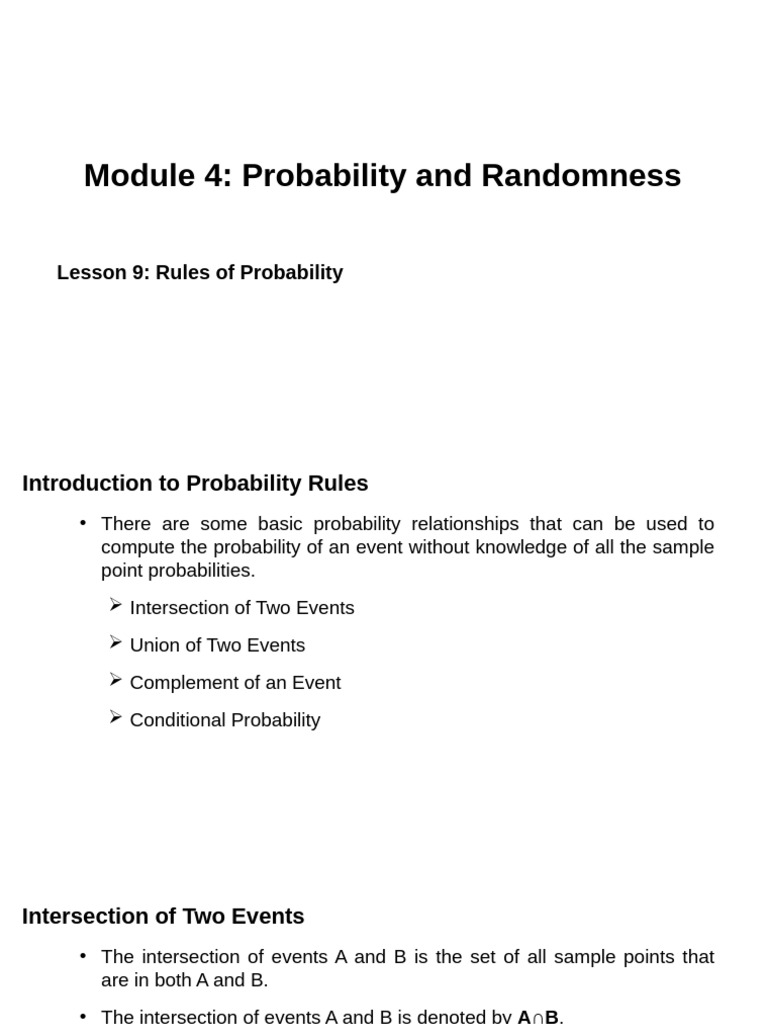 Lesson 9 Rules of Probability | PDF | Probability | Applied Mathematics