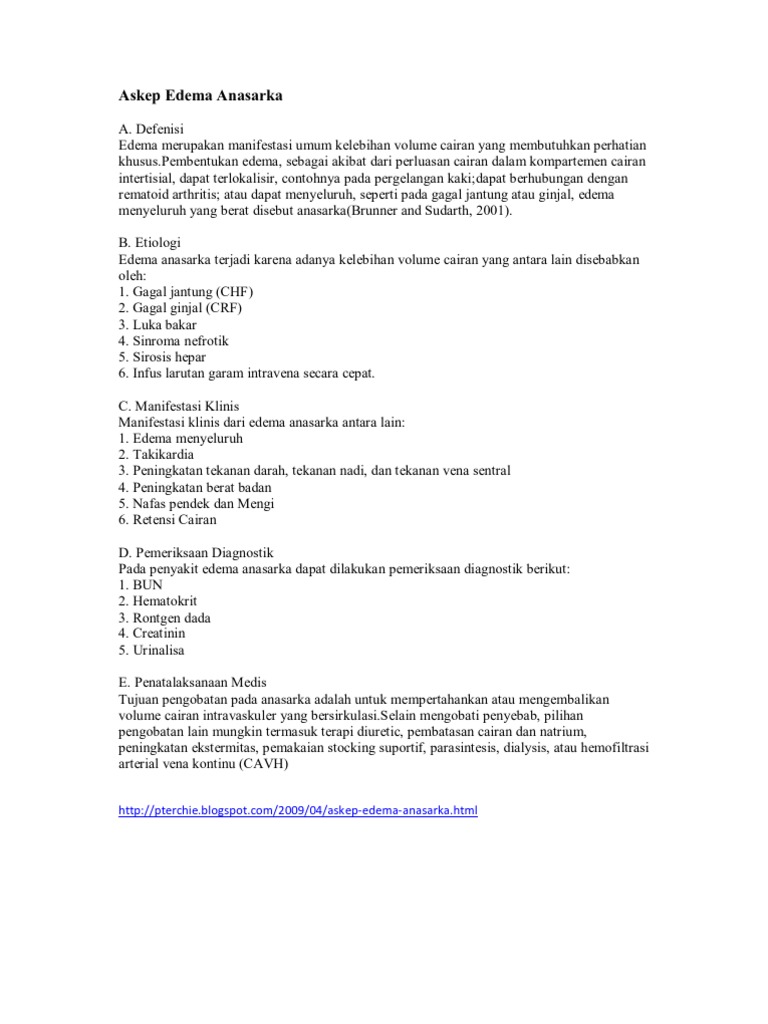 Askep Edema Anasarka | PDF
