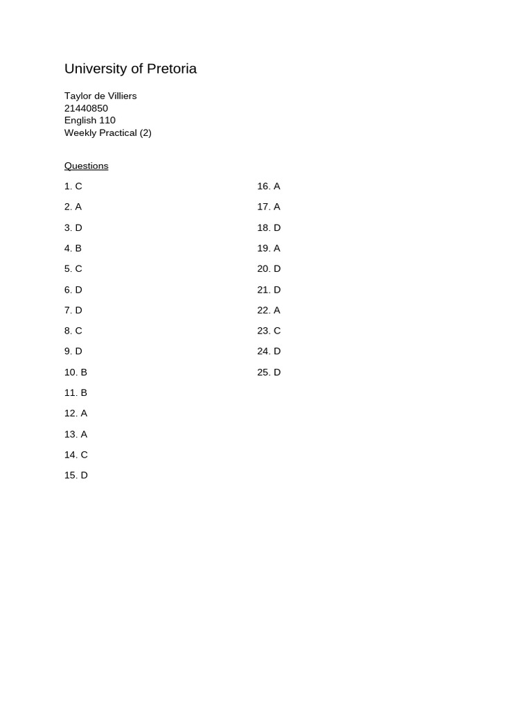 (ENG 110) Worksheet 2 | PDF