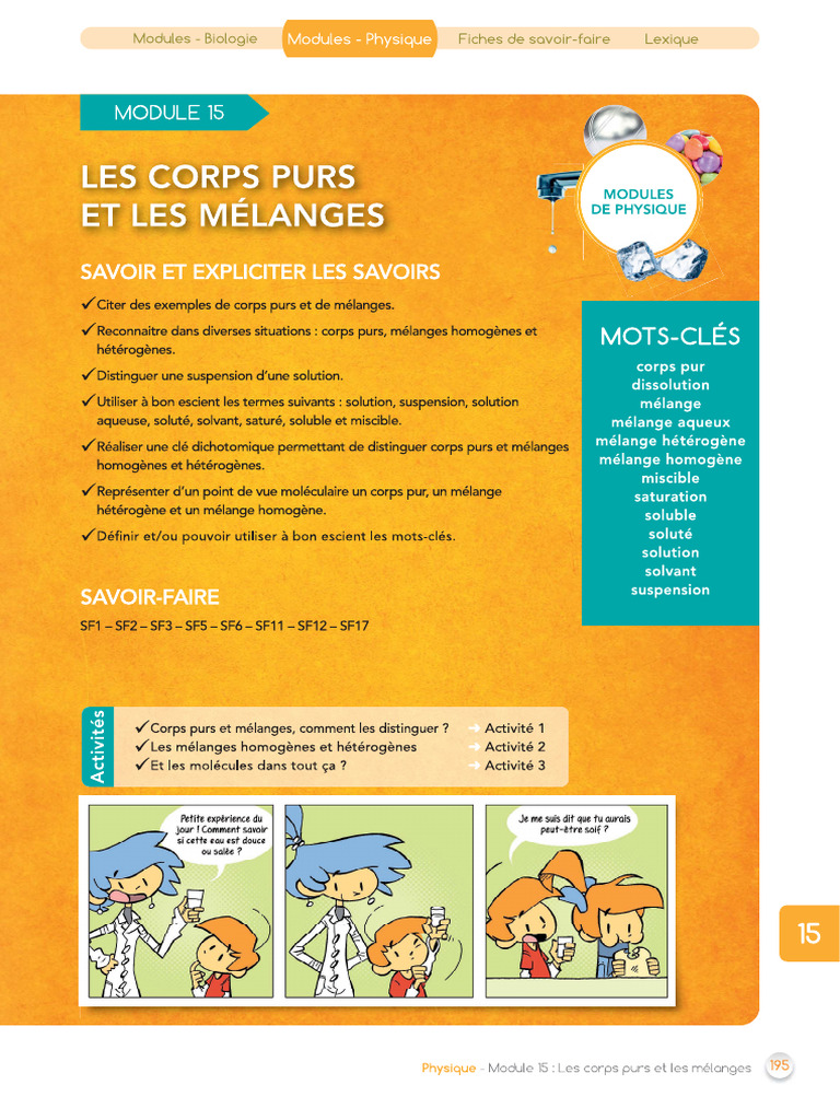Module 15 - Corps Purs Et Mélanges | PDF