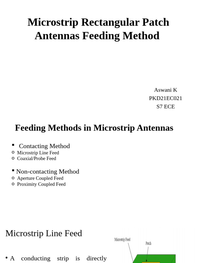 Microstrip Rectangular Patch Antennas Feeding Method | PDF