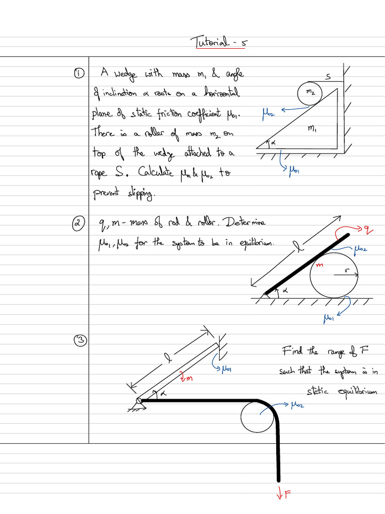 tutorial 5 | PDF | Force | Physical Sciences