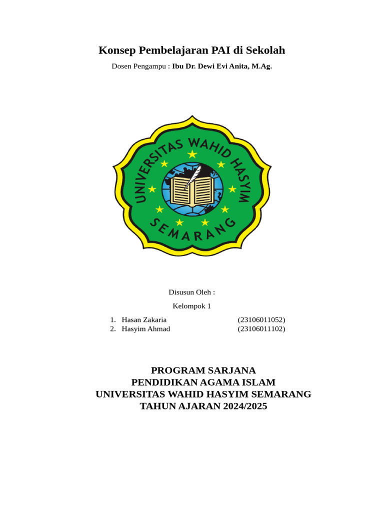 Konsep Pembelajaran PAI Di Sekolah Kelompok 1 | PDF