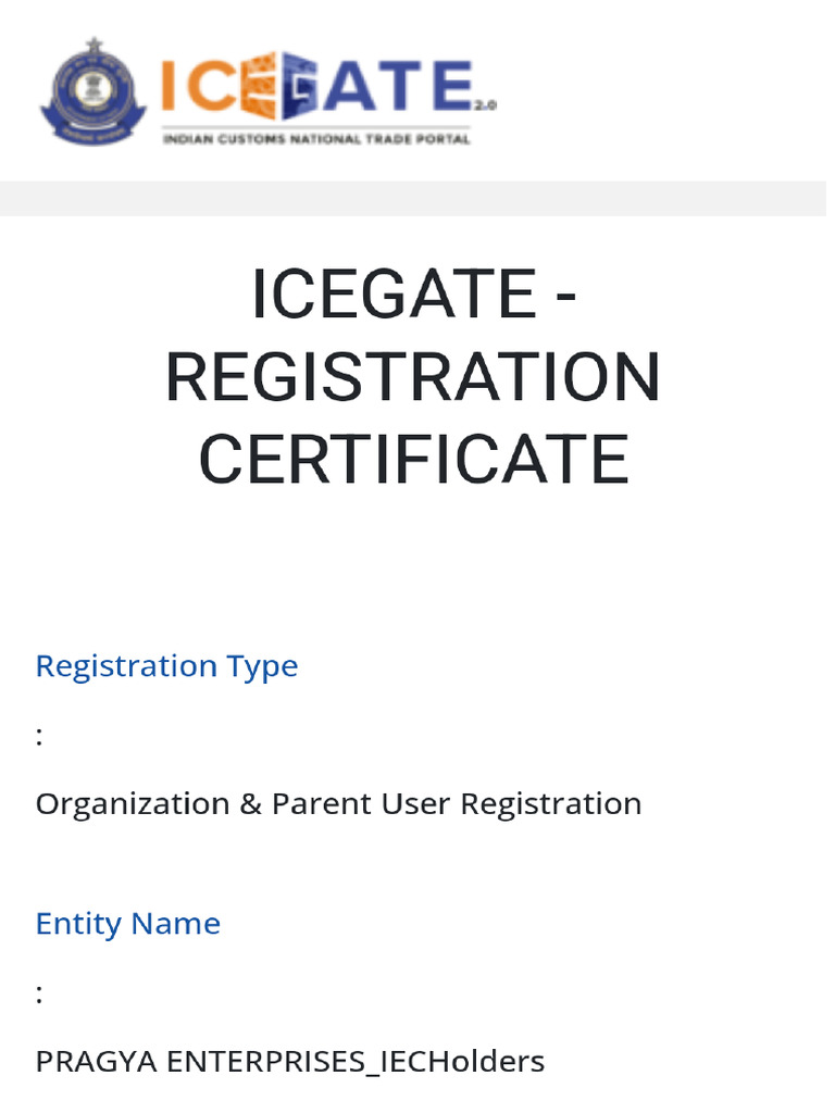 Registration Certificate | PDF