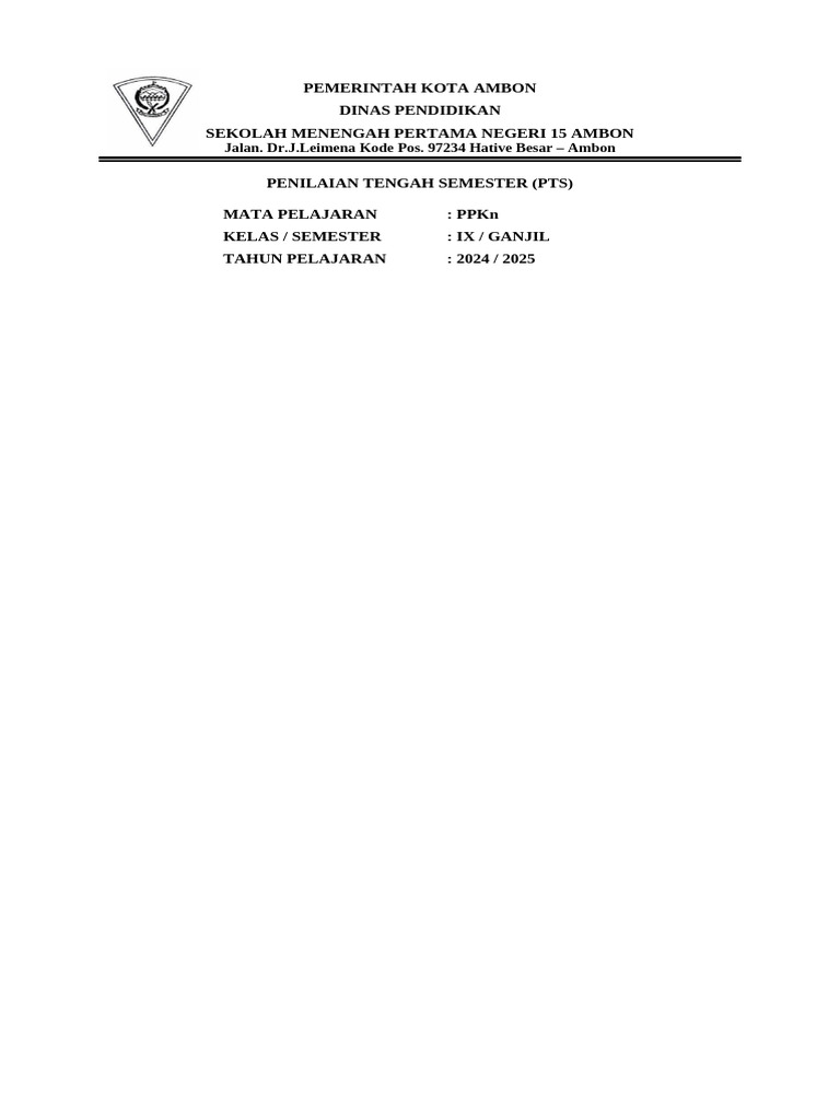 PTS PPKN 9 Sem1 2024 | PDF | Politik | Sejarah