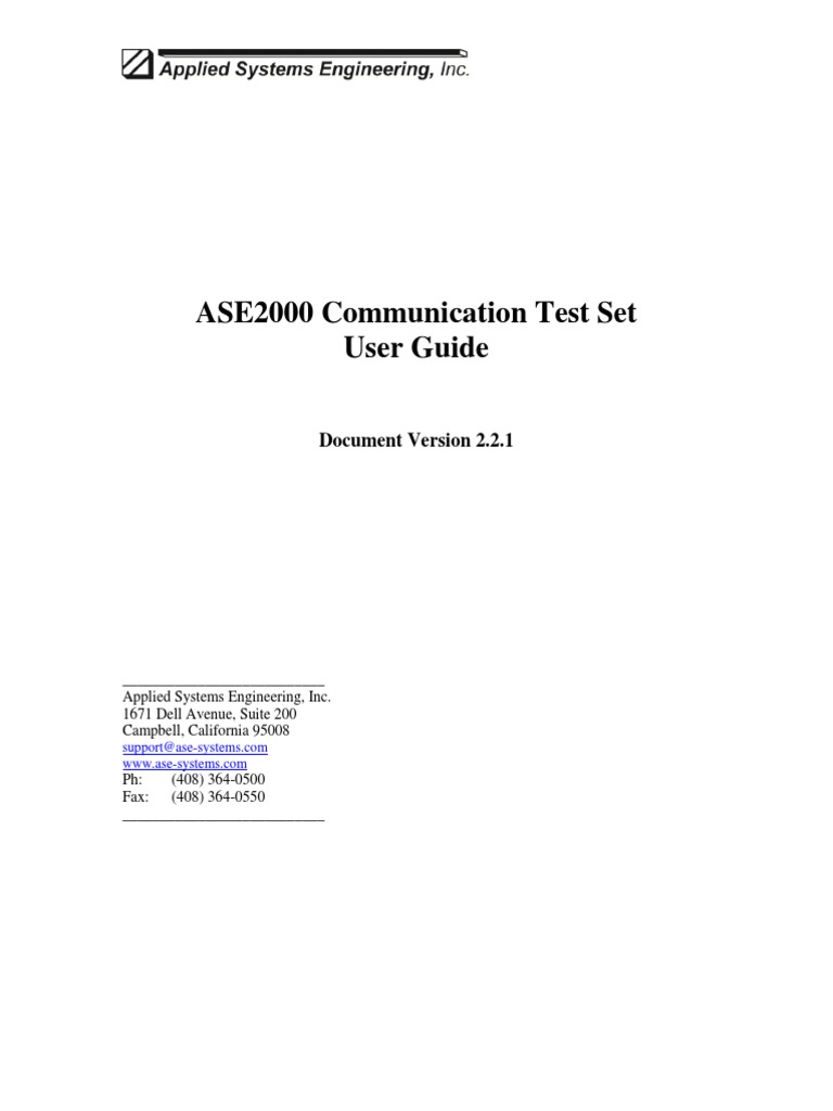 Ase2000 User Guide 2.2.1 | PDF | Modem | Channel (Communications)