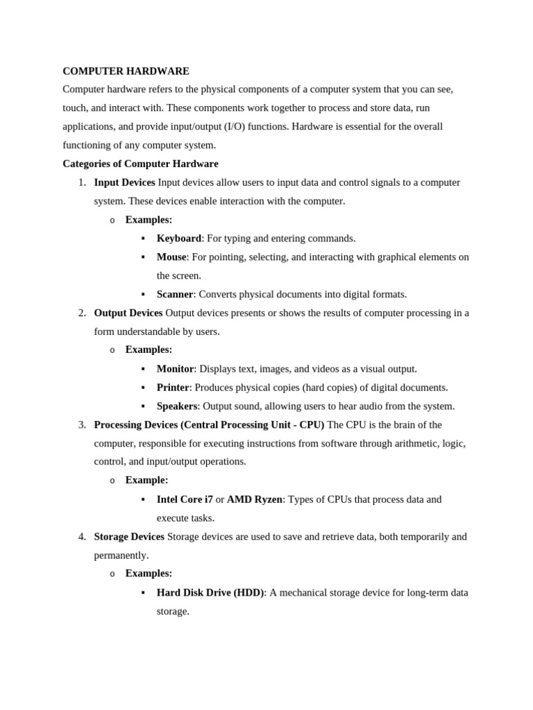 COMPUTER HARDWARE | PDF