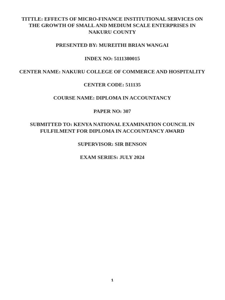 Brian Mureithi (1) | PDF | Capital Structure | Interest