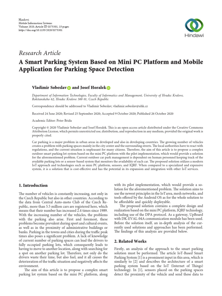 A Smart Parking System Based On Mini PC Platform and Mobile Application ...