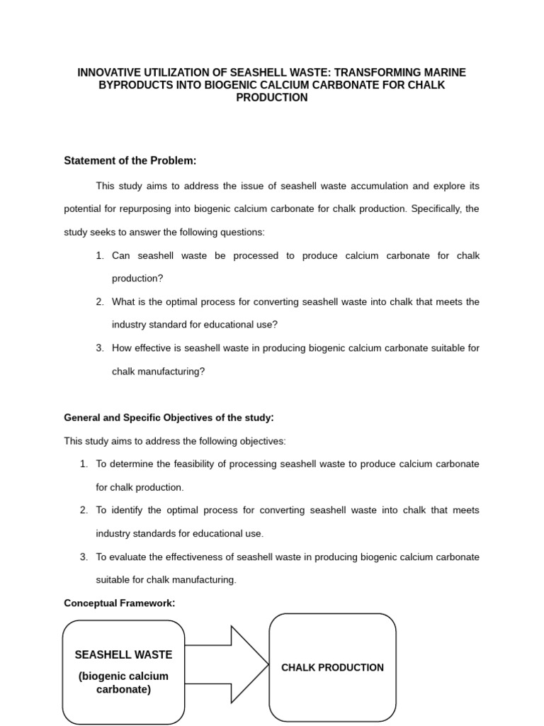 Seashell Waste to Biogenic Chalk Production | PDF | Adhesive | Chalk